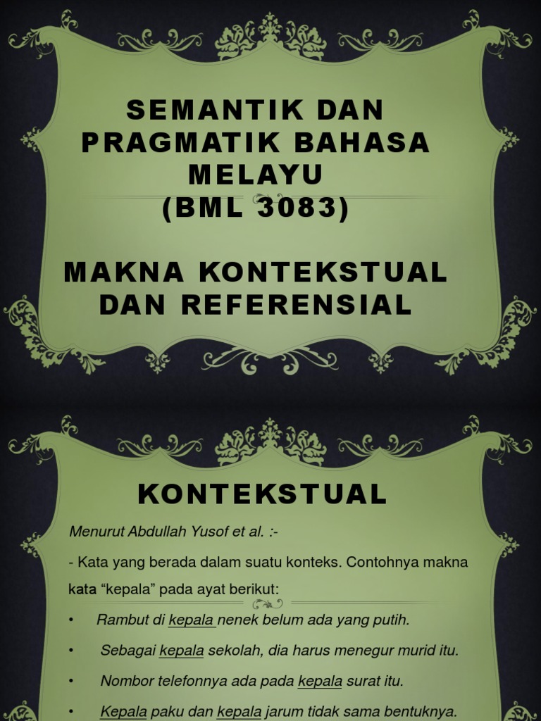 Makna Kontekstual & Referensial | PDF
