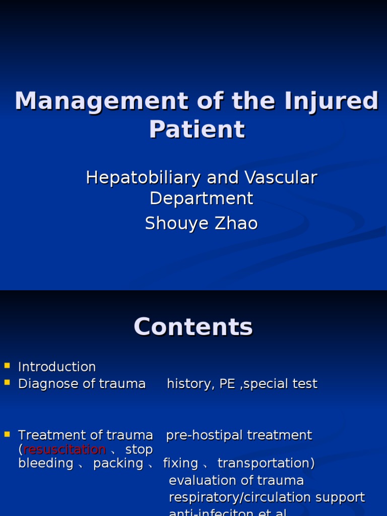 Management of Injury | PDF