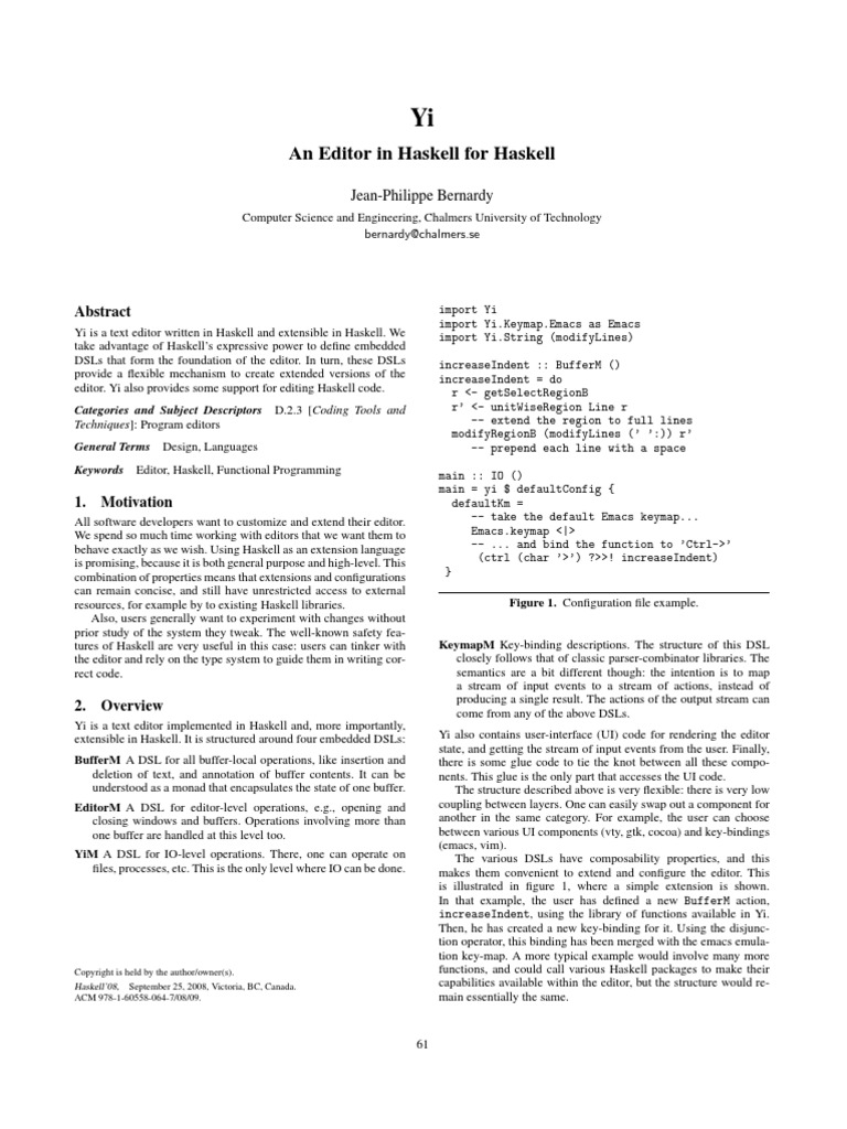 An Editor in Haskell For Haskell: Jean-Philippe Bernardy | PDF | Library (Computing) | Computer ...