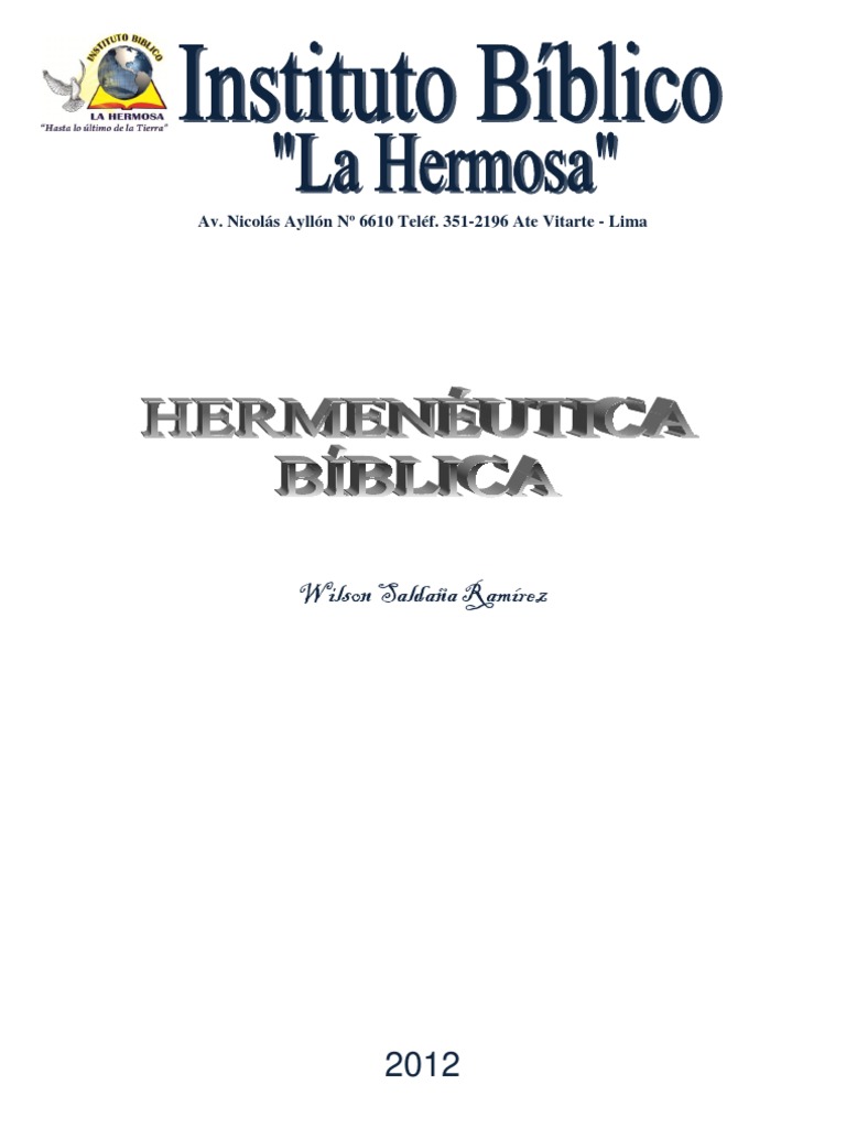 Curso Hermen Utica Biblica PDF | PDF | Hermenéutica | Biblia