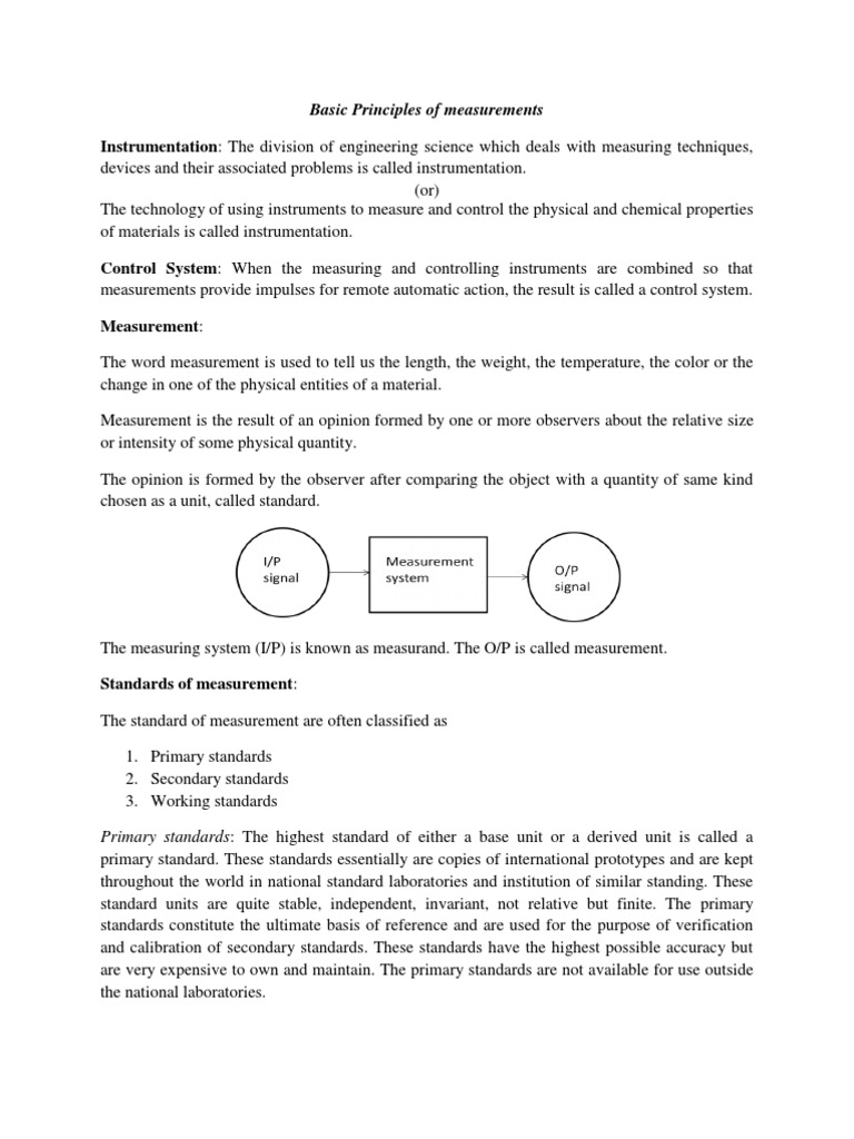 Unit-1 Basic Principles of Measurements PDF | Download Free PDF | Errors And Residuals ...