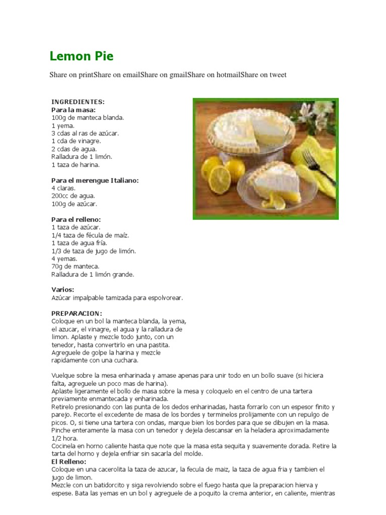 Lemon Pie | PDF | Merengue | Alimentos