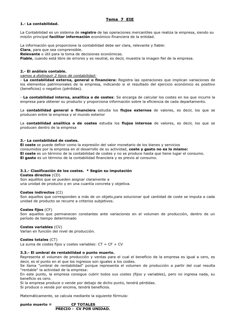 Tema 7 Eie | PDF | Hoja de balance | Contabilidad
