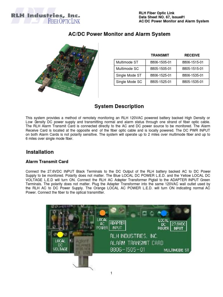 AC/DC Power Monitor and Alarm System | PDF | Power Supply | Direct Current