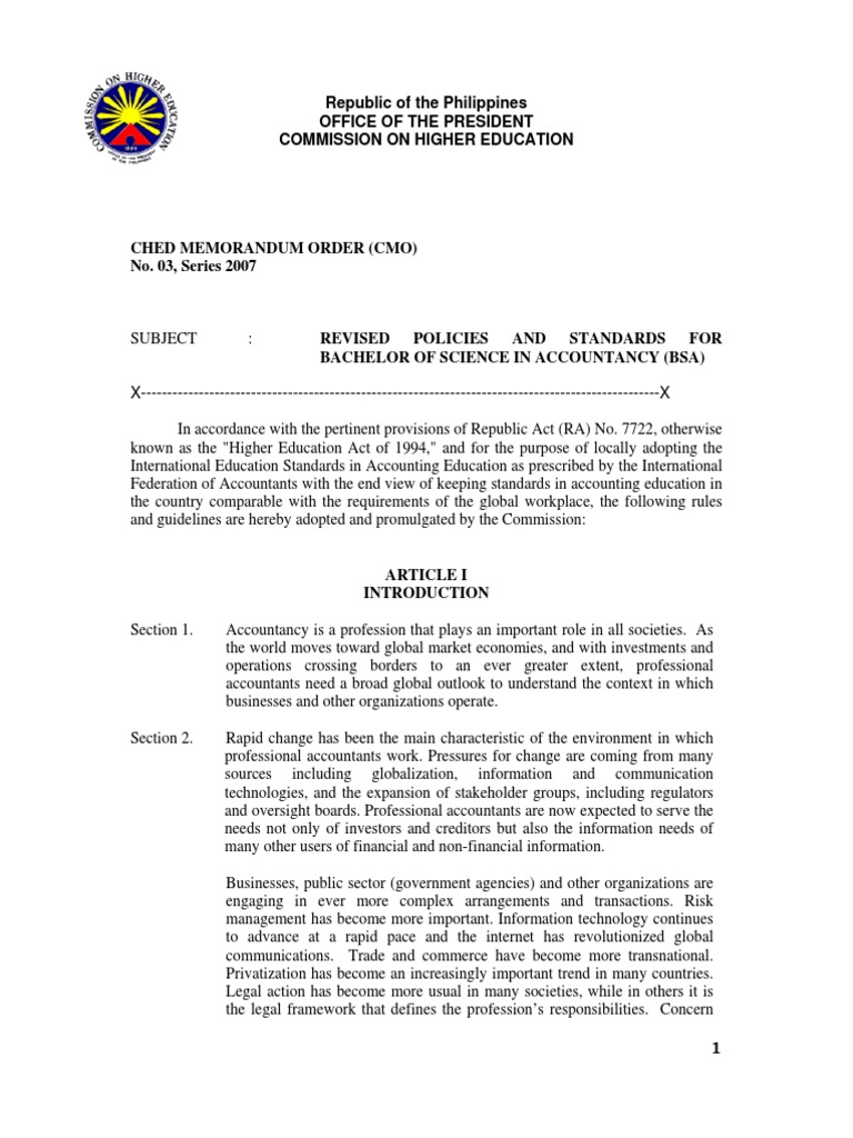 Bs Accountancy | PDF | Curriculum | Accounting