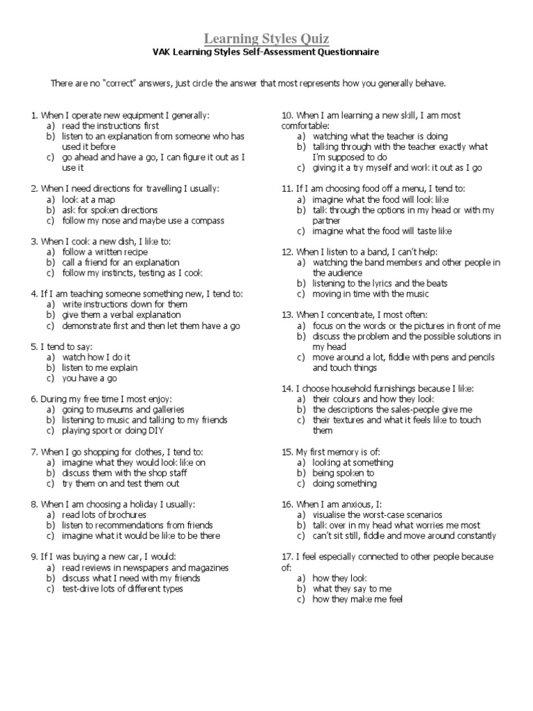 Learner Test | Download Free PDF | Learning Styles | Anger