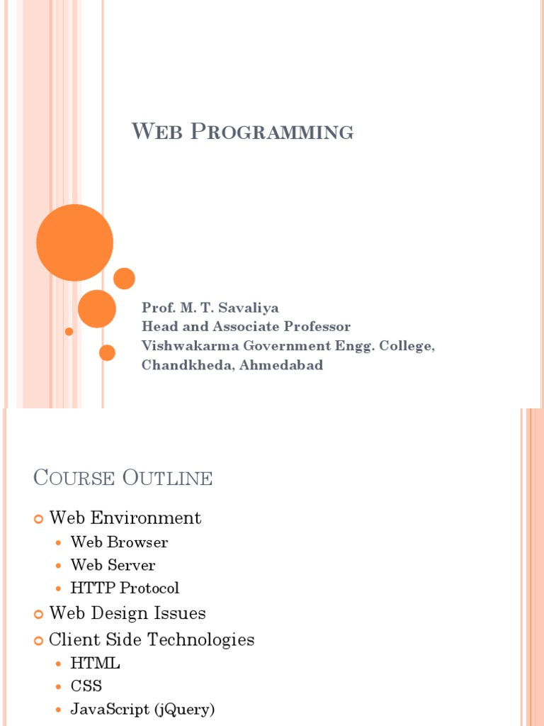 Web Programming End Sem Combined Slides | PDF | Html | Xhtml