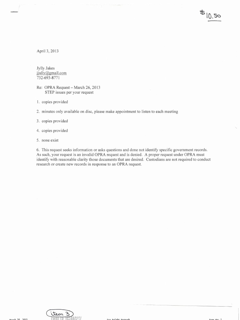 Sea Bright Sandy STEP Program Documents Procured Using OPRA (Open ...