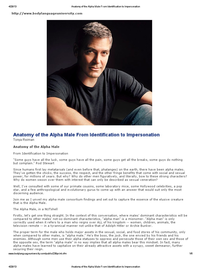 Anatomy of The Alpha Male From Identification To Impersonation | PDF ...