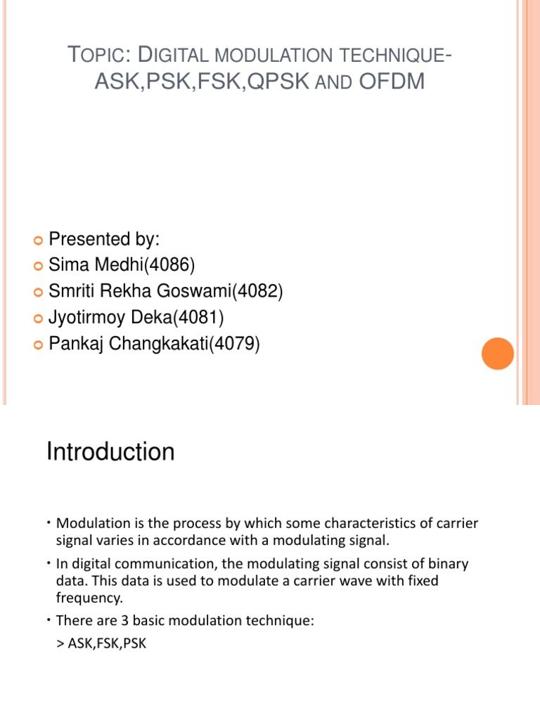 Digital Modulation Techniques and OFDM | PDF | Modulation | Orthogonal Frequency Division ...