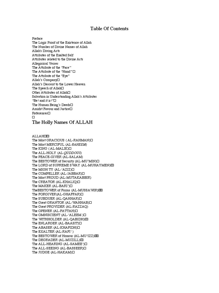 99 Names of Allah | PDF | God In Islam | Glory (Religion)