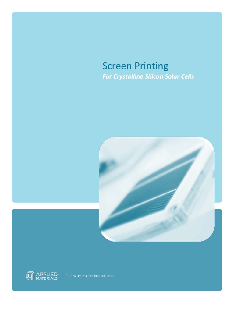 Screen Printing Primer en | PDF | Solar Cell | Wafer (Electronics)