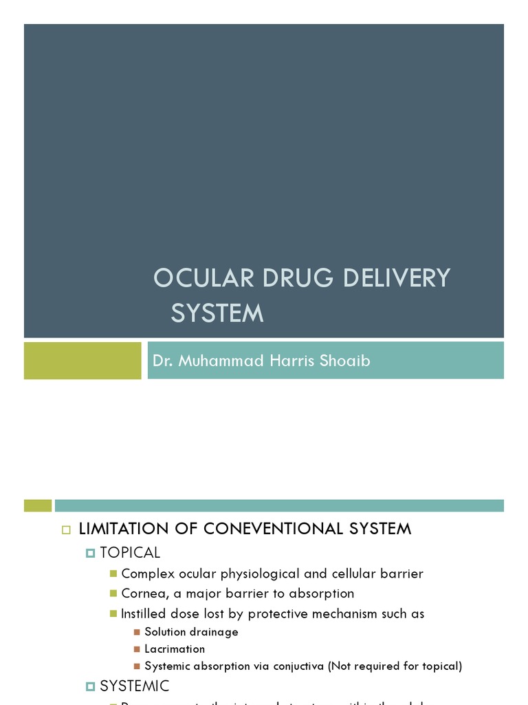 Ocular Drug Delivery System | PDF | Cornea | Polymers