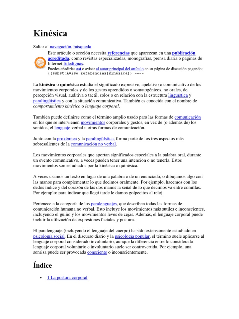Significado de la kinésica | PDF | Conceptos psicologicos | Acción ...
