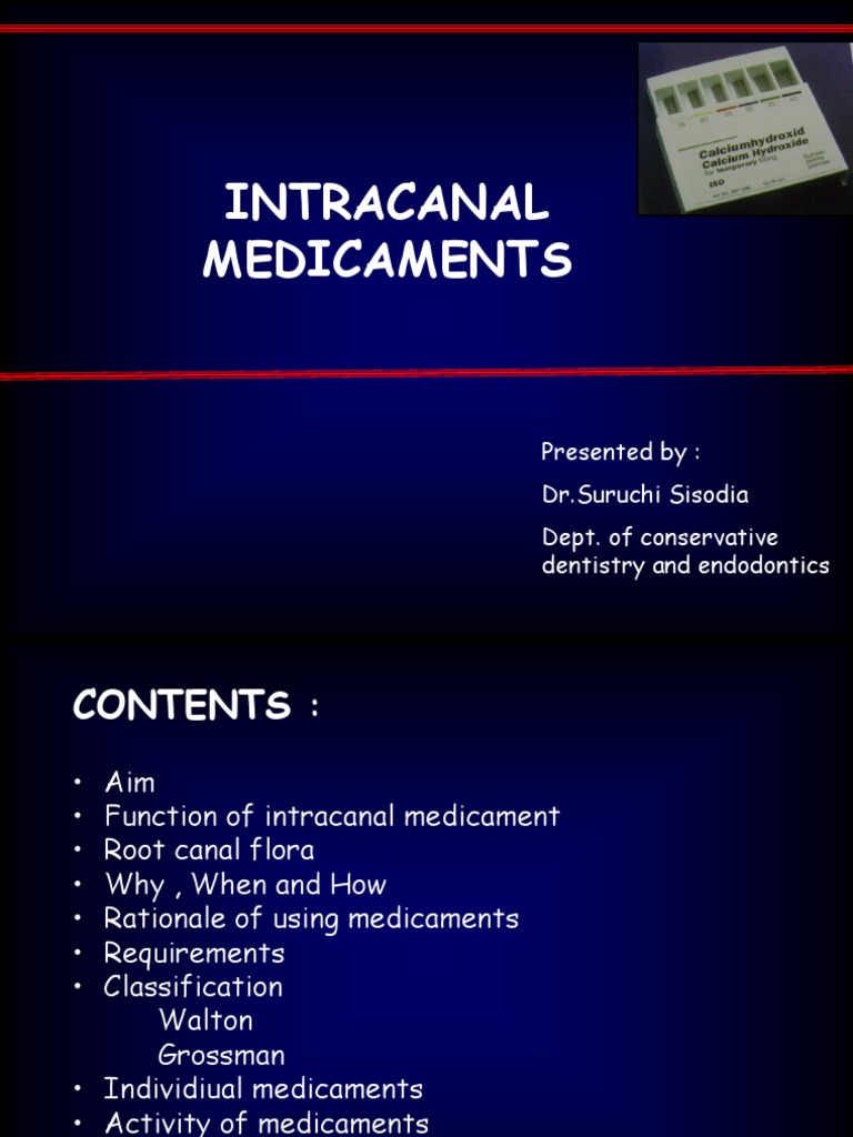Intracanal Medicaments | Antibiotics | Disinfectant