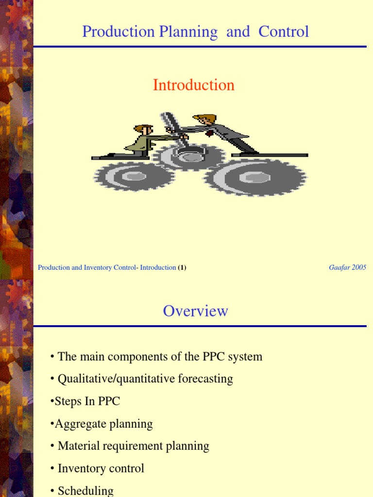 Production Planning and Control Overview | PDF | Inventory | Systems ...