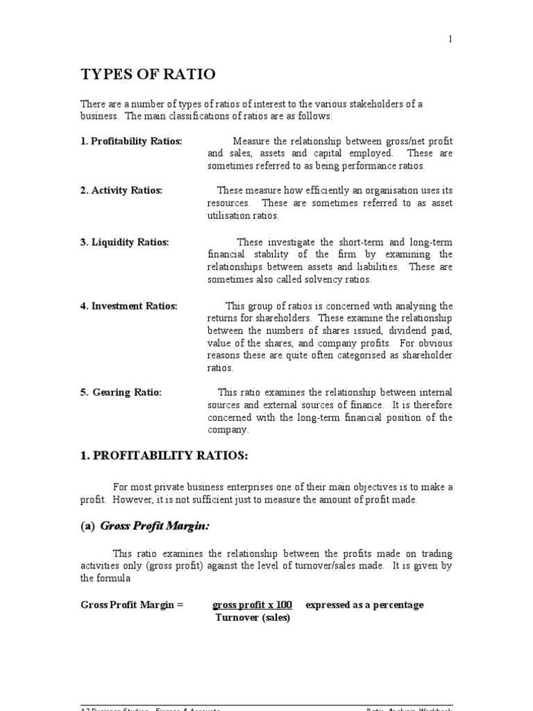 Business Ratio Types Explained | PDF | Equity (Finance) | Dividend