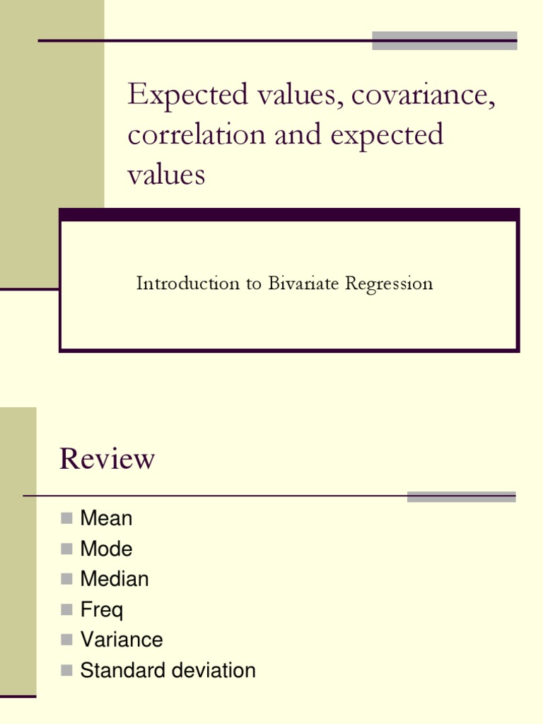 Expected Values, Covariance, Correlation and Expected Values | PDF | Correlation And Dependence ...