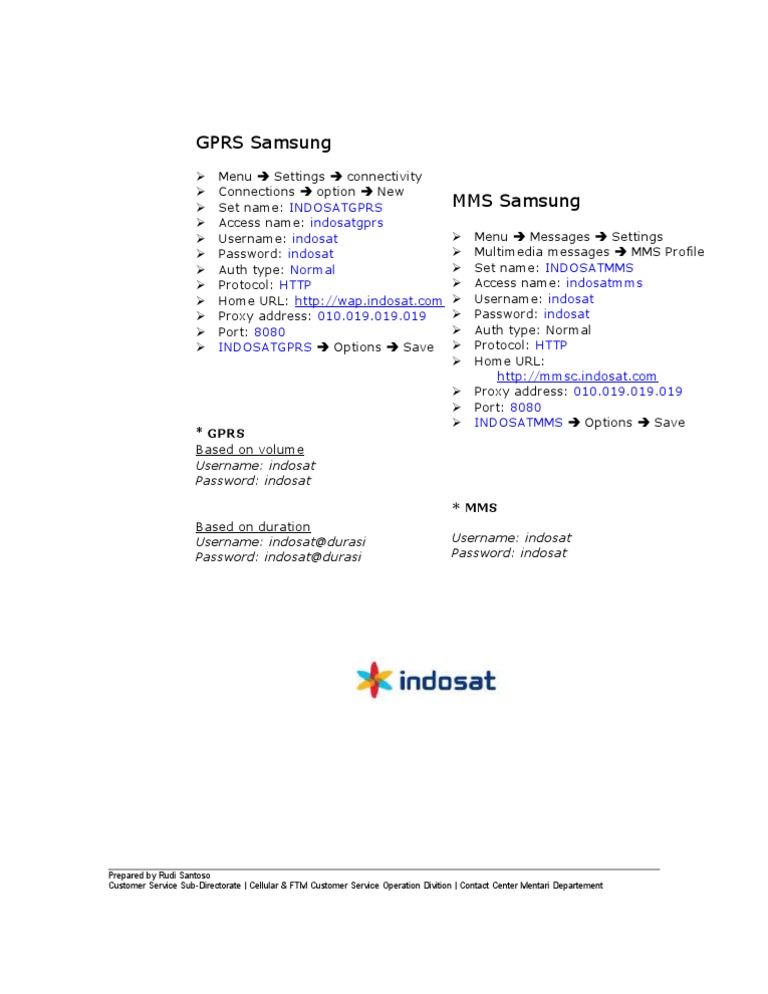 Configure GPRS and MMS for Samsung | PDF