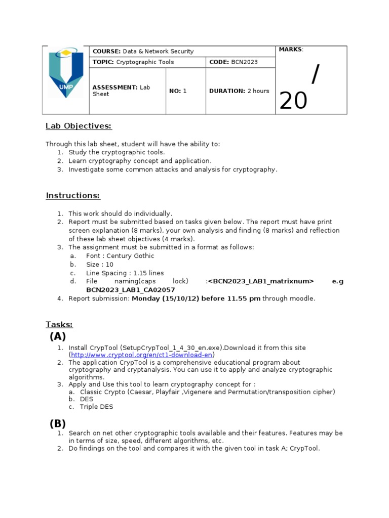 Lab Sheet 1 | PDF | Cryptography | Security Engineering