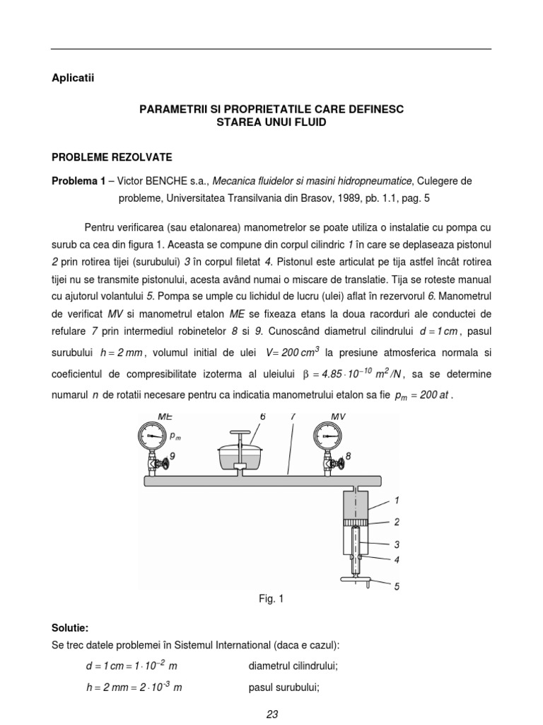 Probleme Mecanica Fluidelor PDF | PDF
