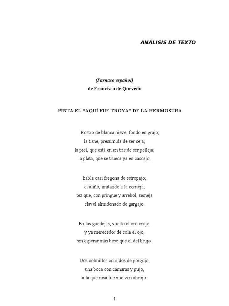 Quevedo | PDF | Metro (poesía) | Recursos poéticos