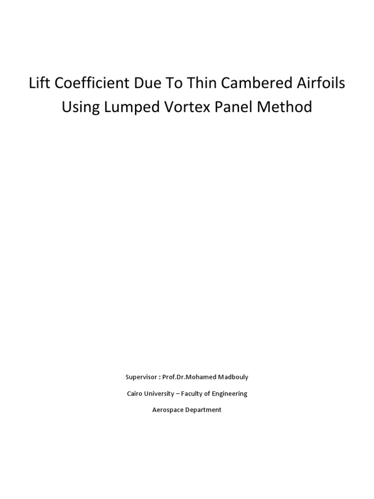 Introduction To Vortex Panel Method | PDF | Vortices | Lift (Force)