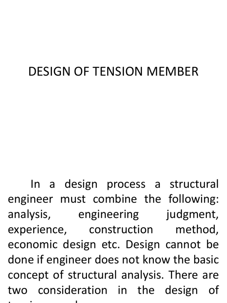 Design Principles for Steel Tension Members | PDF | Screw | Yield ...