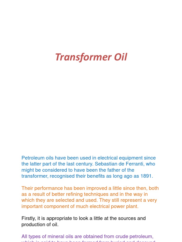 Transformer Oil 1 | PDF | Viscosity | Petroleum