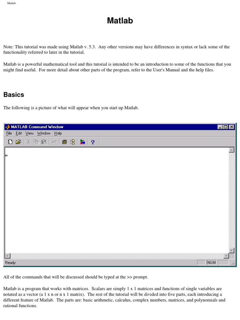 Matlab 14 | PDF | Matlab | Matrix (Mathematics)
