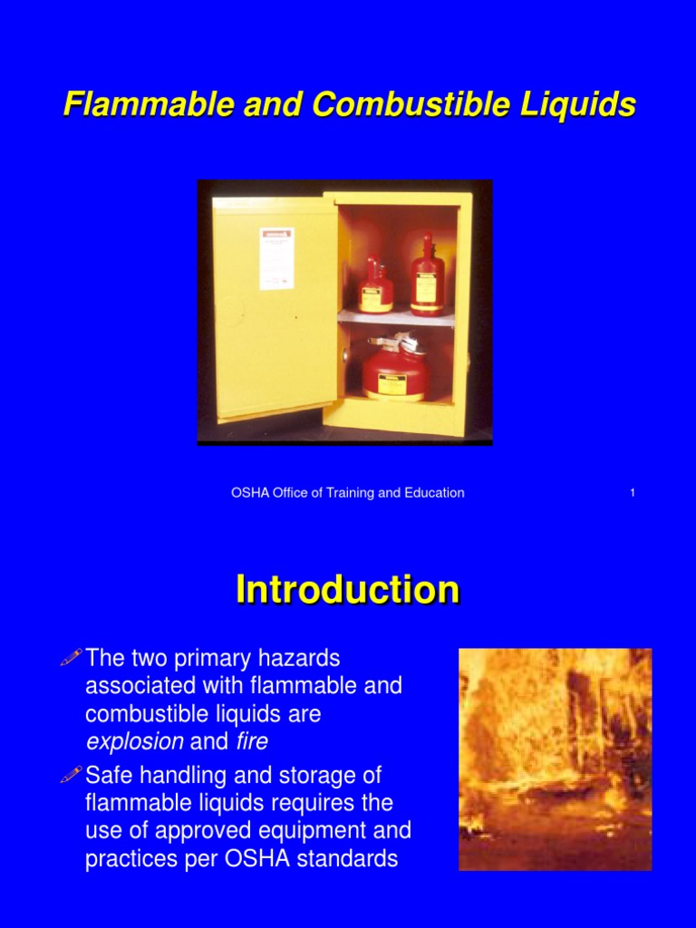 OSHA Guidelines for Flammable Liquids | PDF | Flammability | Combustion