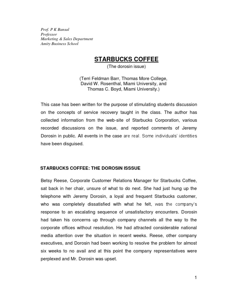 Starbucks Case Study | PDF | Starbucks | Coffee