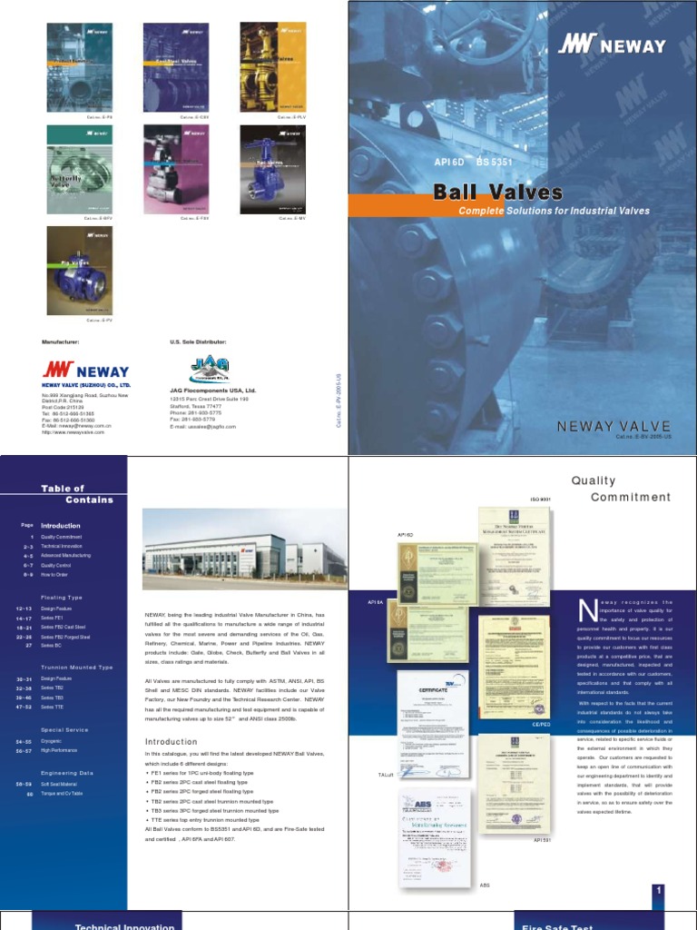 JAG Neway Ball Valves PDF | PDF | Valve | Mechanical Engineering