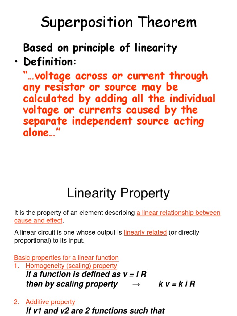 Superposition Theorem | PDF | Linearity | Electrical Network