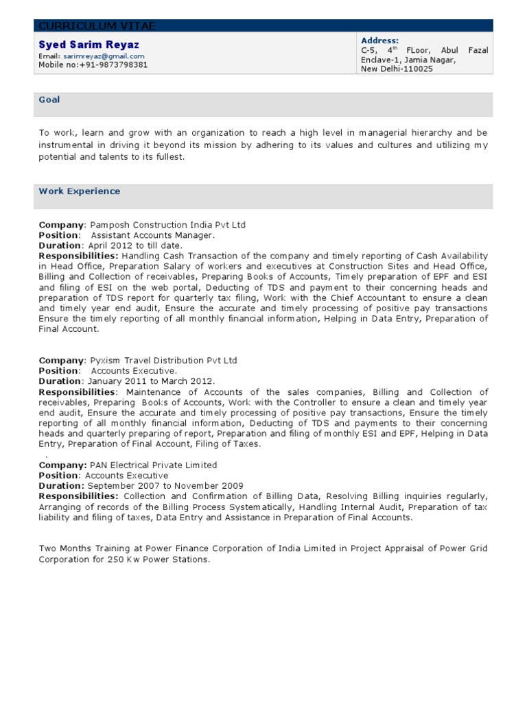 Syed CV | PDF | Accounting | Economies
