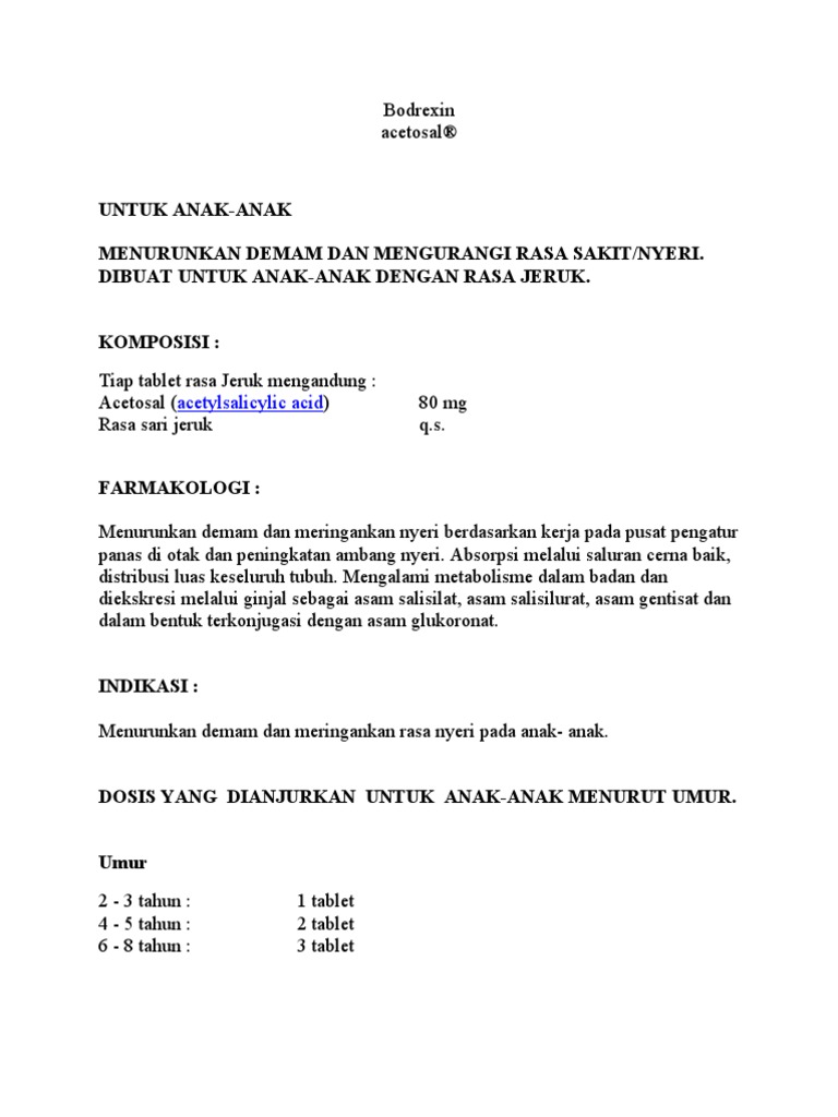 Bodrexin Acetosal | PDF