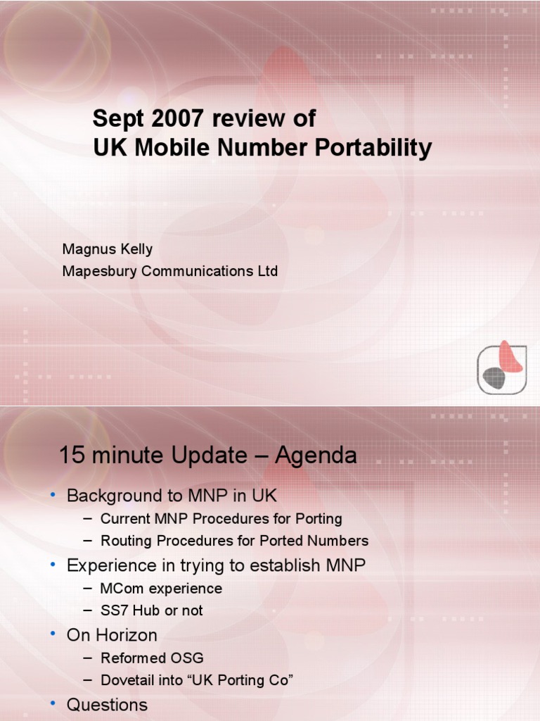 UK Mobile Number Portability | PDF | Network Architecture ...