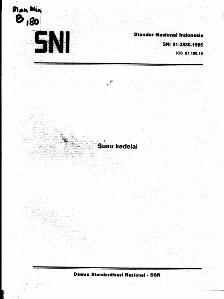 SNI 01-3830-1995 Susu Kedelai | PDF