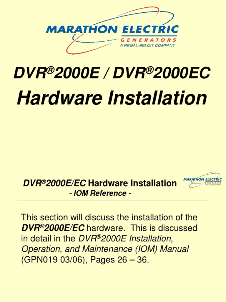 DVR2000E Training - SECT #2 (Hardware Install) | PDF | Resistor ...
