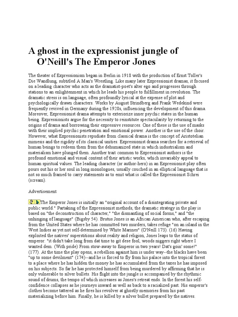 Expressionism in O'Neill's Emperor Jones | PDF | Eugene O'neill ...