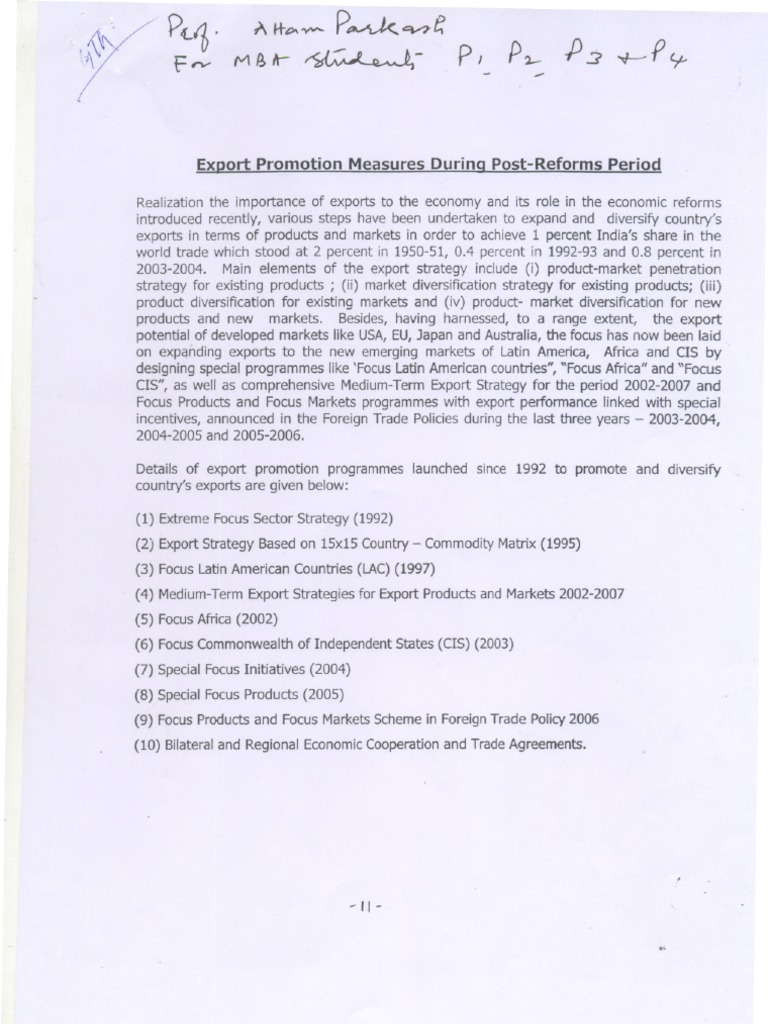 Export Promotion | PDF | Exports | Competitiveness