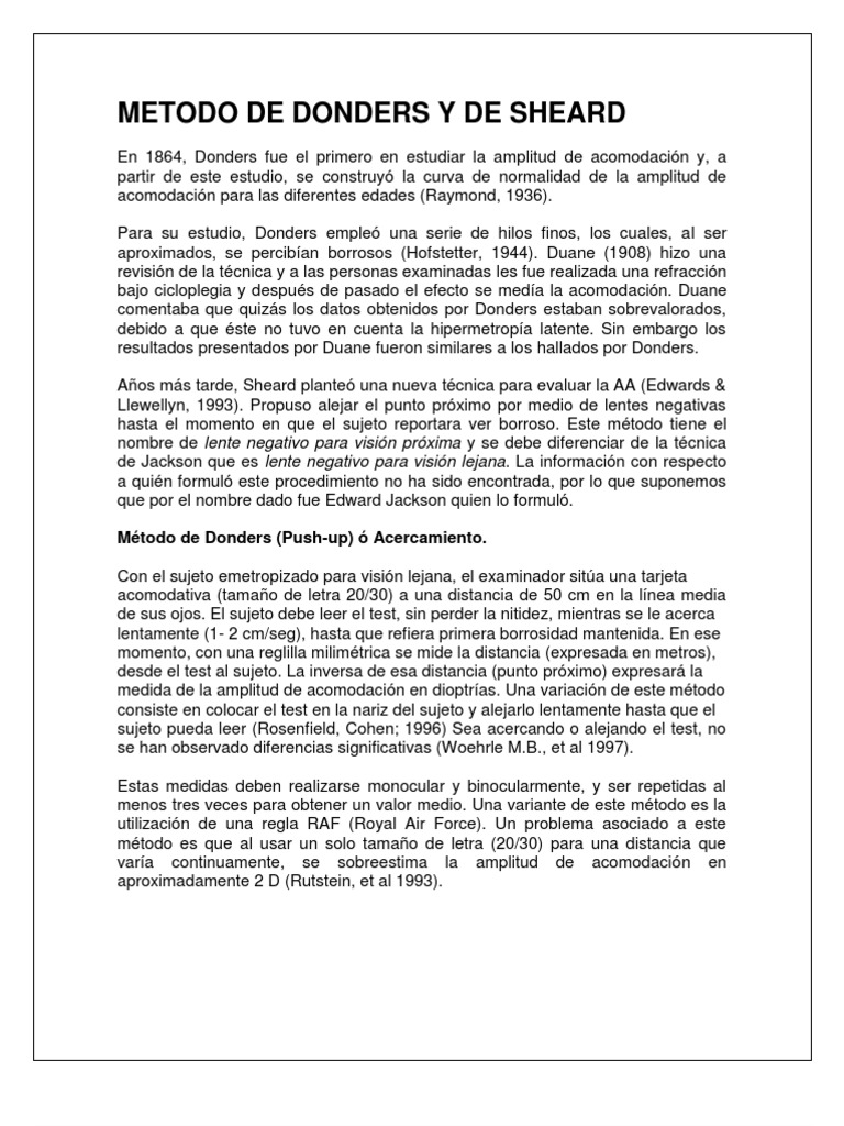 Metodo de Donders y de Sheard | PDF | Visión | Naturaleza