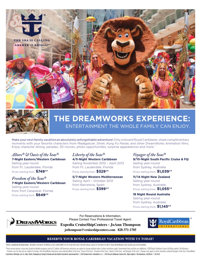 Royal Caribbean & Dreamworks | PDF | Dream Works Animation | Cruise Ship
