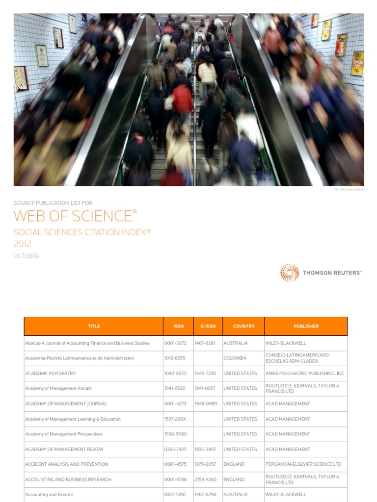 SSCI Journals List | PDF | Elsevier | Psychology