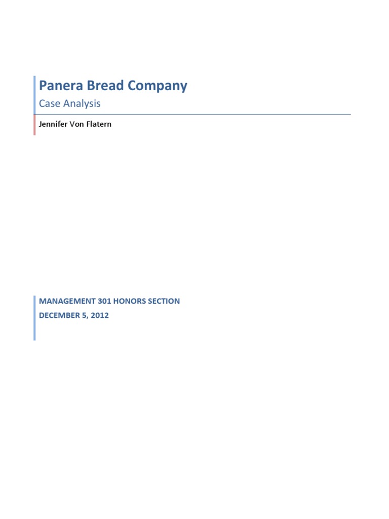 Panera Bread Company | PDF | Agriculture | Restaurant And Catering