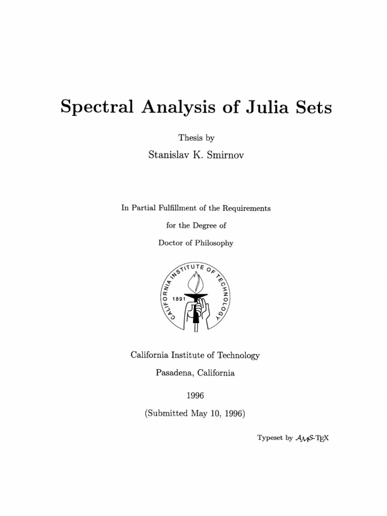 Spectral Analysis of Julia Sets | PDF | Dynamical System | Fractal