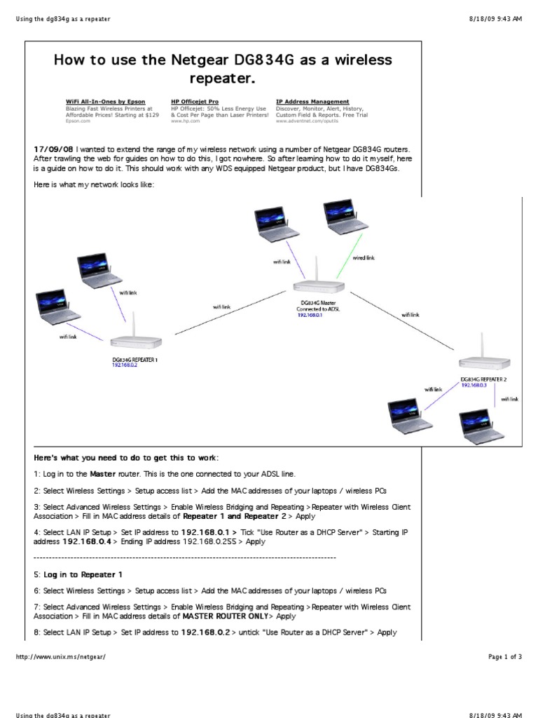 How To Use The Netgear DG834G As A Wireless How To Use The Netgear ...