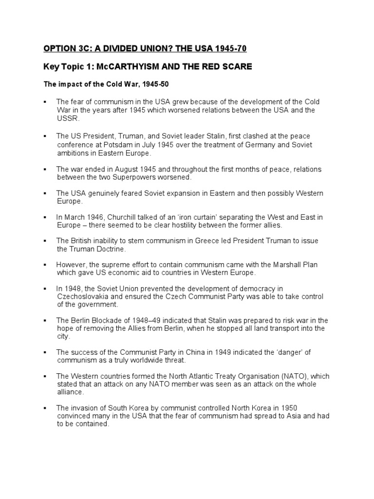 USA 1945-70 Revision Notes | PDF | African American Civil Rights ...