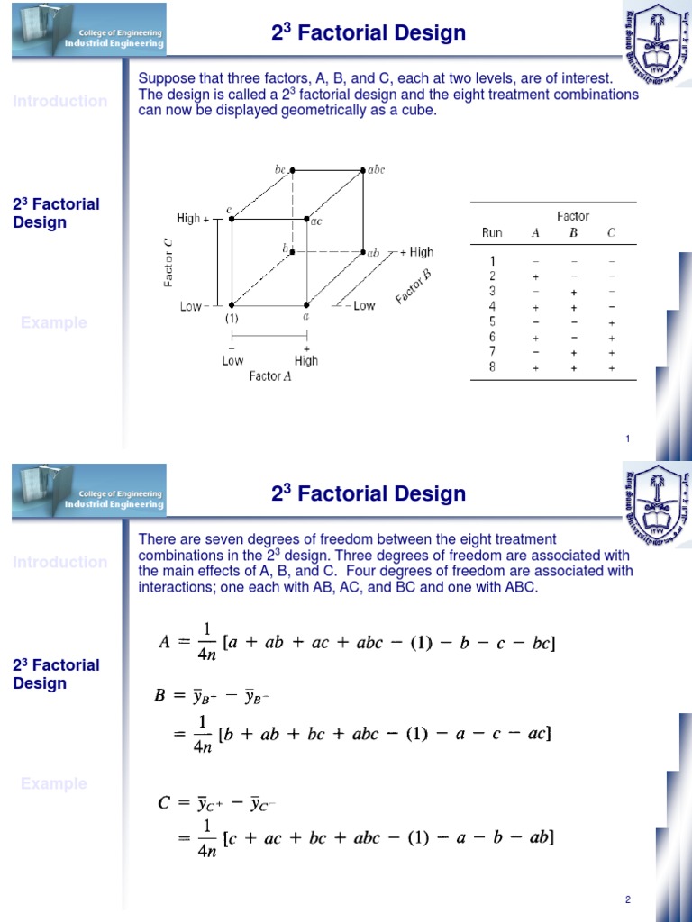 Class 17-2-3 Factorial Design | PDF | Statistical Analysis | Teaching Mathematics