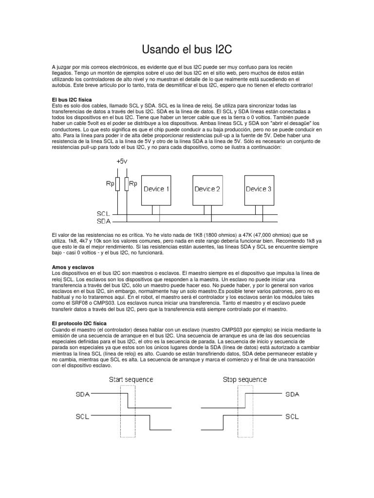 Como Utilizar El Bus I2C | PDF